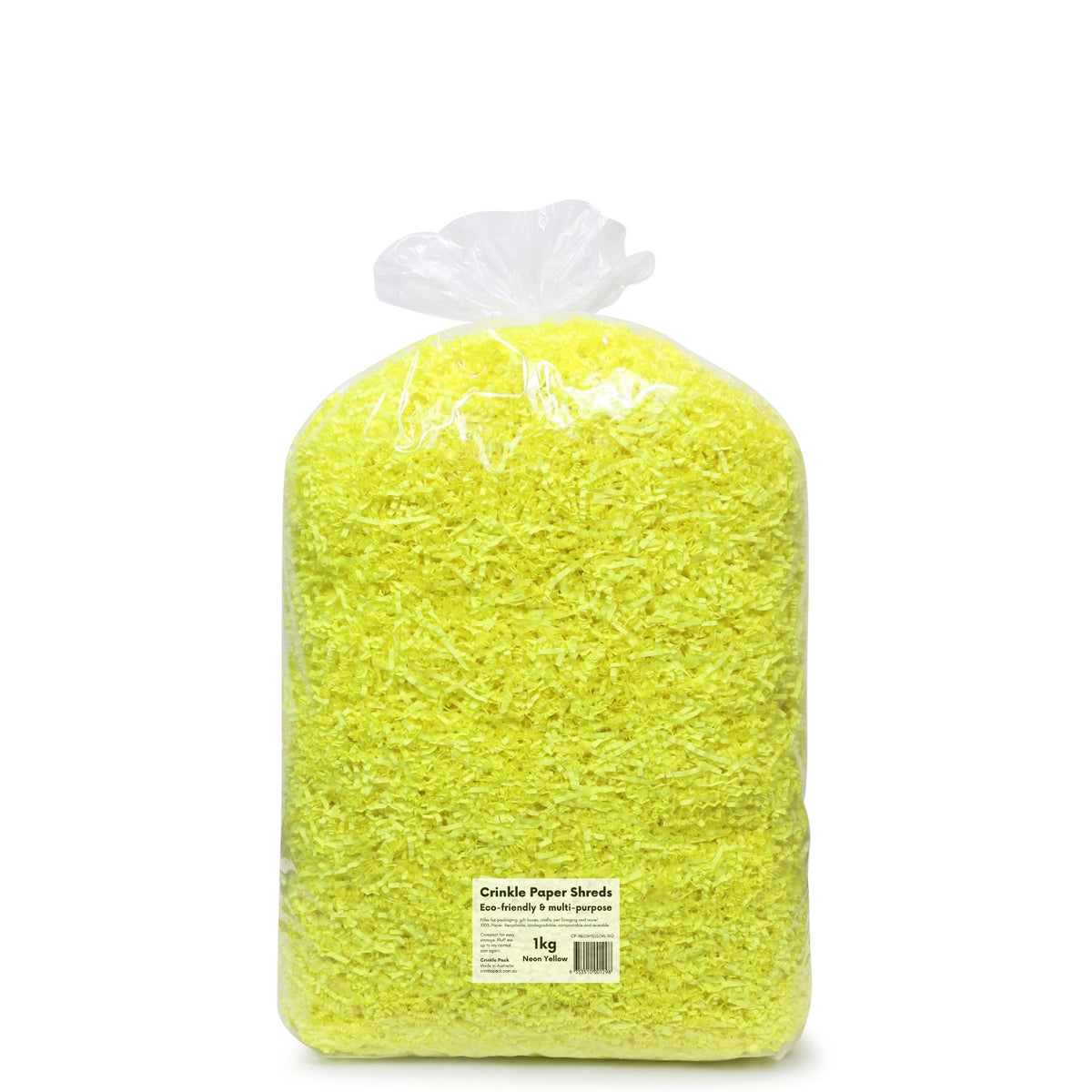 Crinkle Paper Shreds - Neon Yellow - 1kg - Australian Made – Crinkle Pack